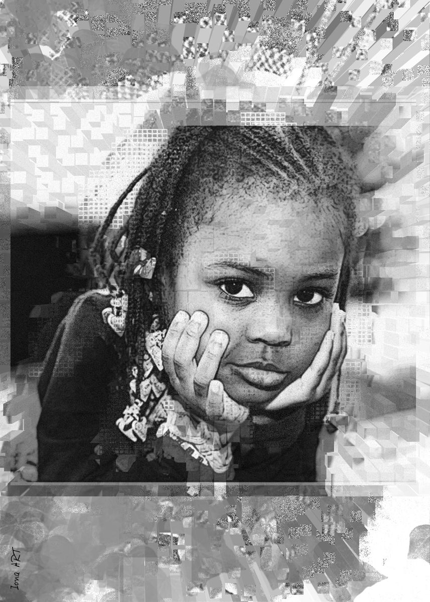 'Child digital portrait art' Poster by Iona Art Digital | Displate