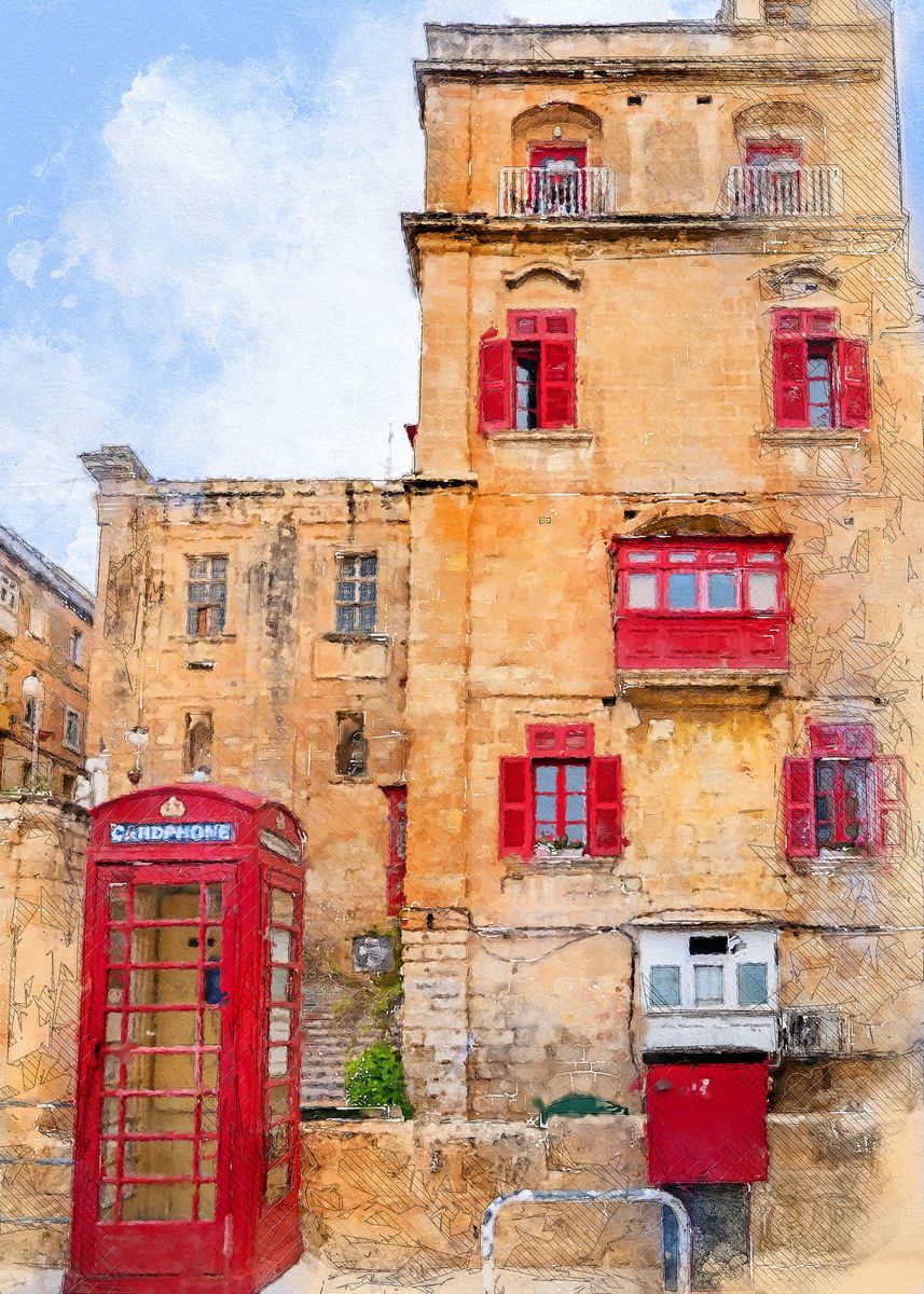 'Malta Valetta' Poster, picture, metal print, paint by JBJart Justyna ...