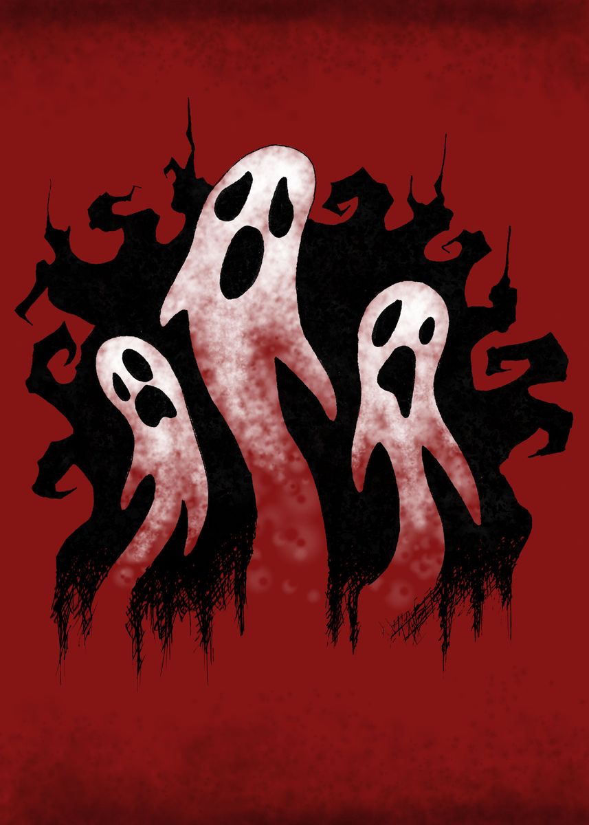 'Spooky Ghosts' Poster, picture, metal print, paint by Kenna Rieske ...