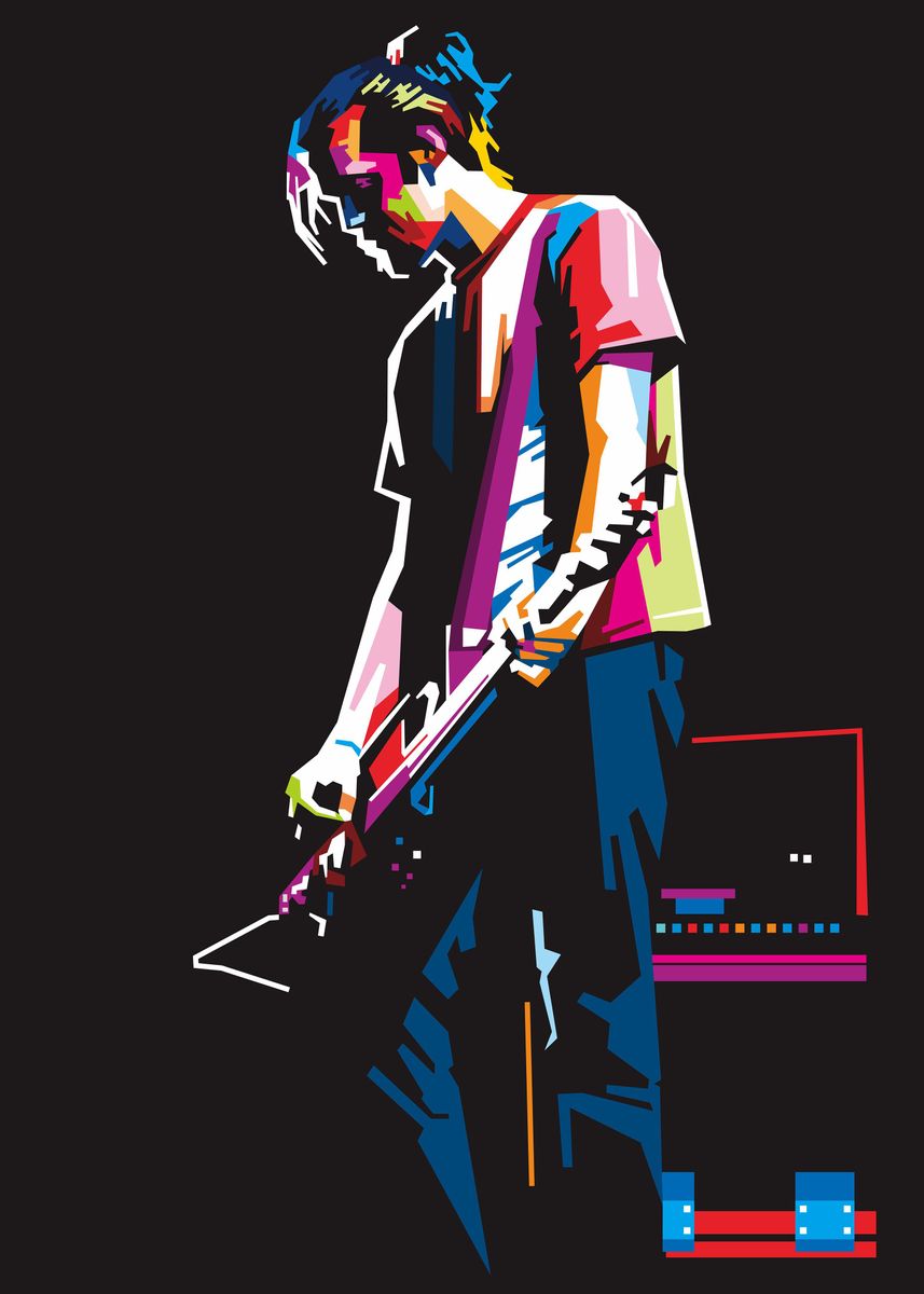 'Krist Novoselic' Poster, picture, metal print, paint by Firman Sah ...