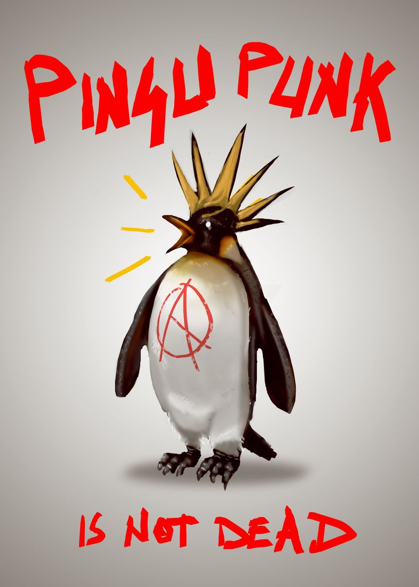 'Pingu Punk' Poster by Antonio d'Amore | Displate