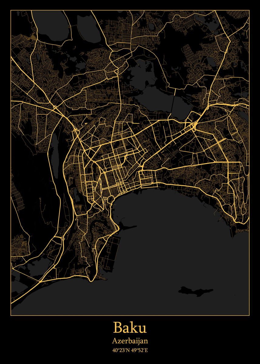 'Baku Azerbaijan' Poster by Iwoko | Displate