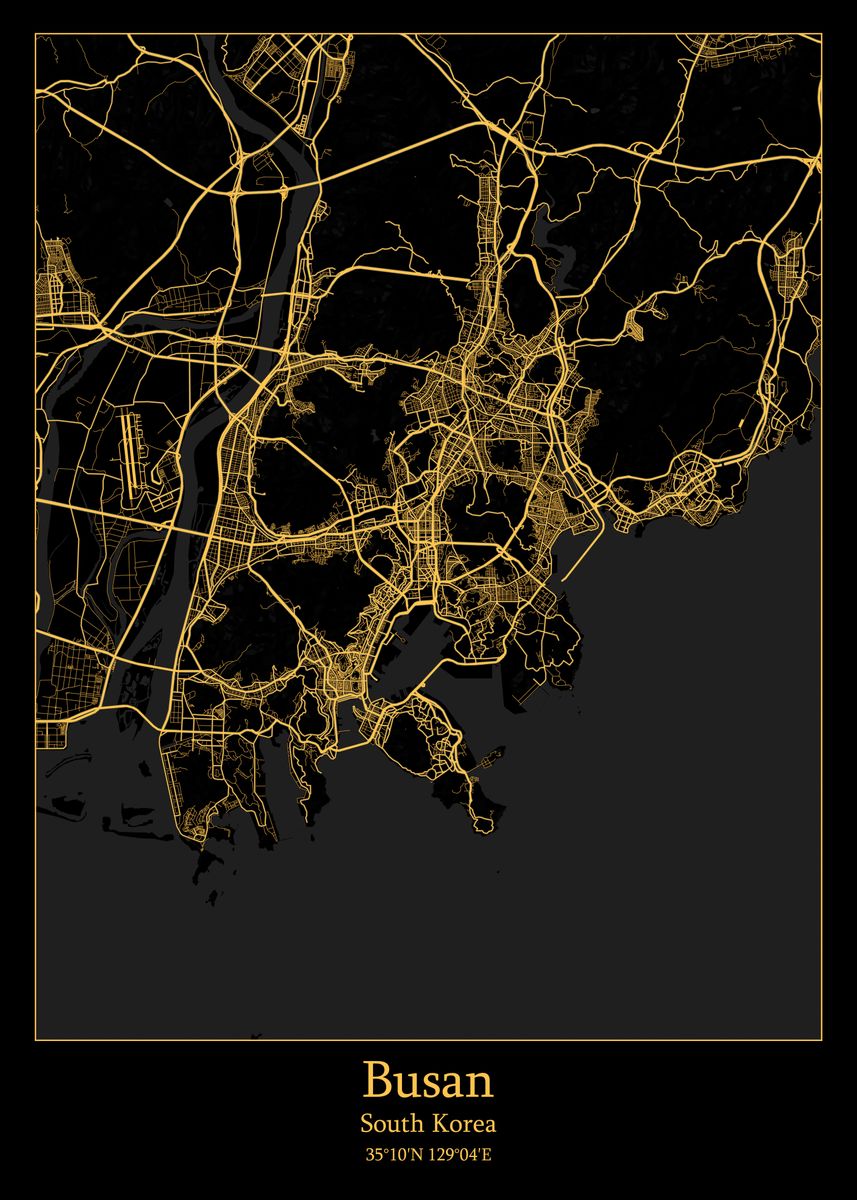 'Busan South Korea' Poster, picture, metal print, paint by Iwoko | Displate