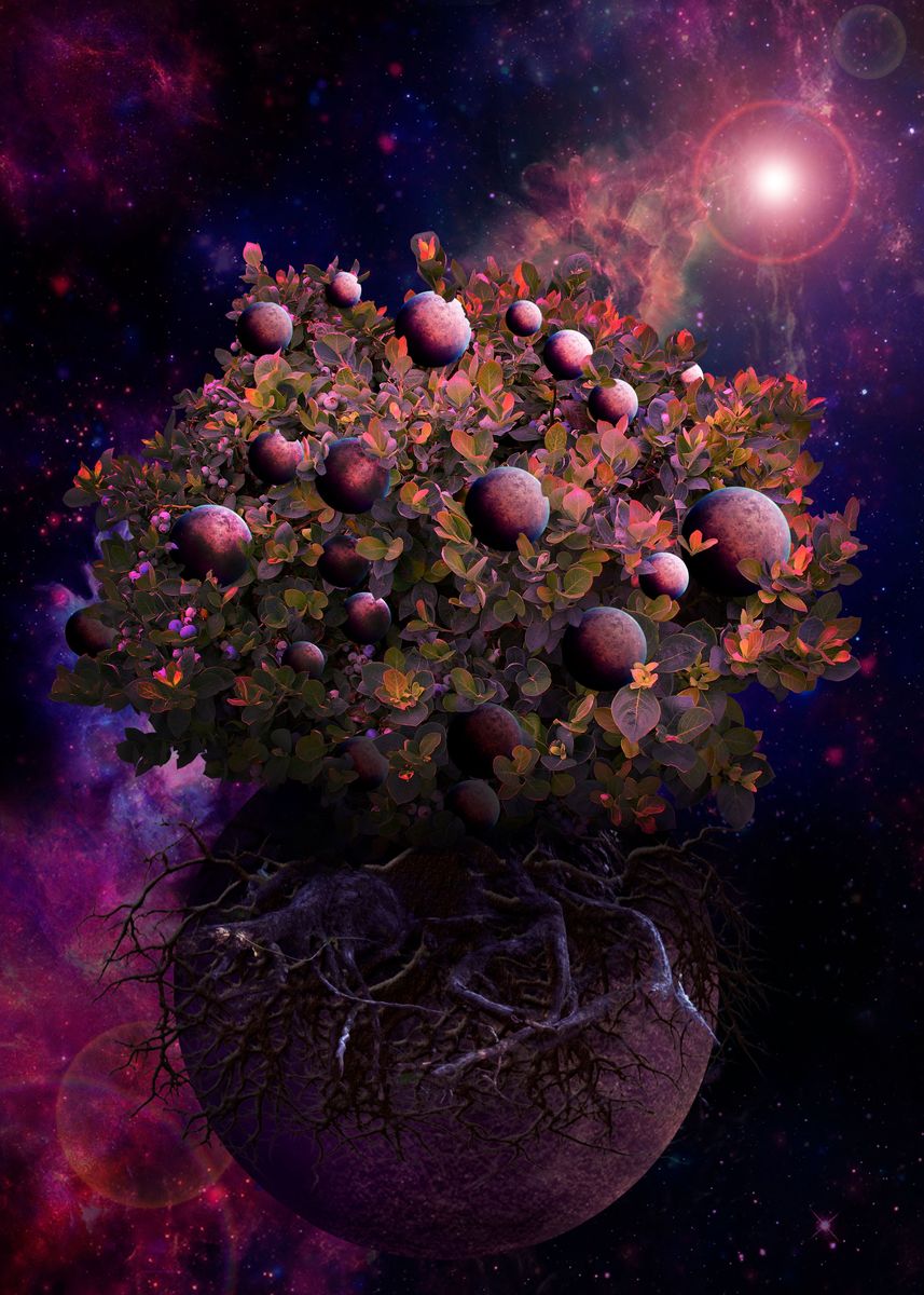 'Galaxy Birth' Poster, picture, metal print, paint by Alex Zhila | Displate