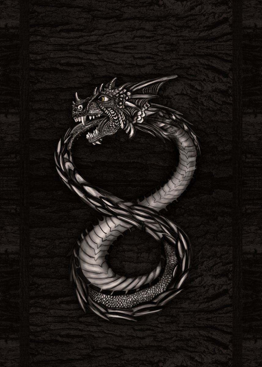 'Ouroboros Infinity Dragon ' Poster, picture, metal print, paint by ...