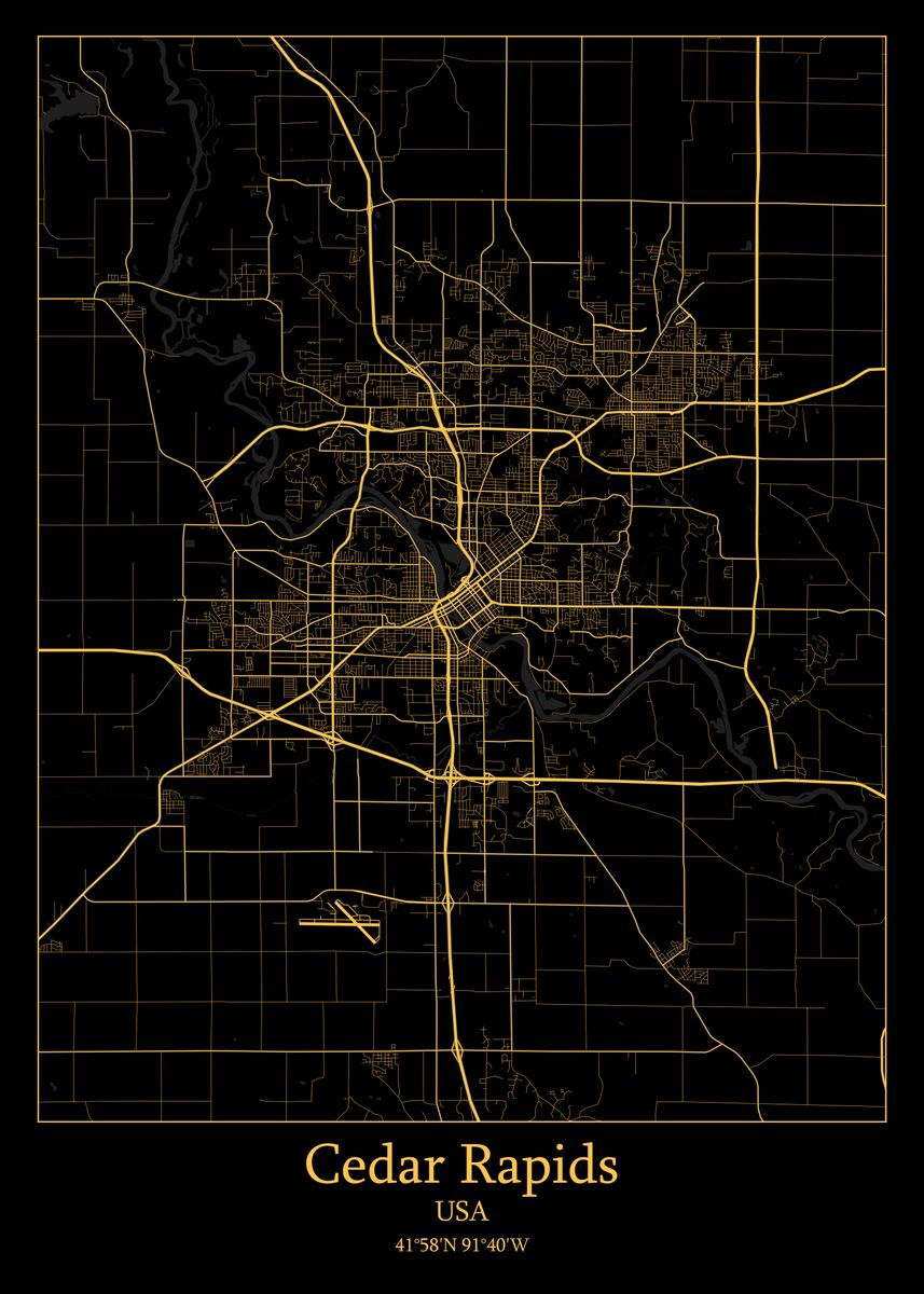 'Cedar Rapids USA' Poster by Iwoko | Displate