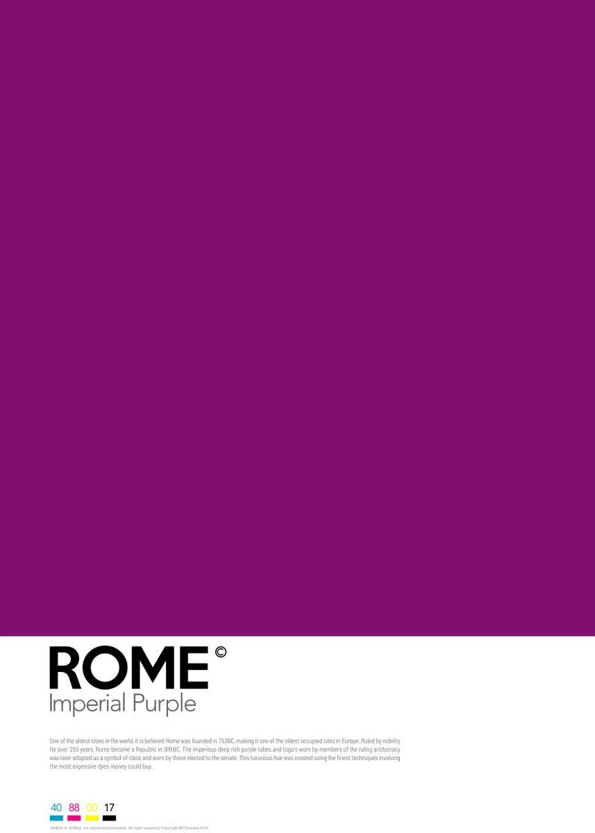 'ROME Imperial Purple' Poster, picture, metal print, paint by James Mc ...
