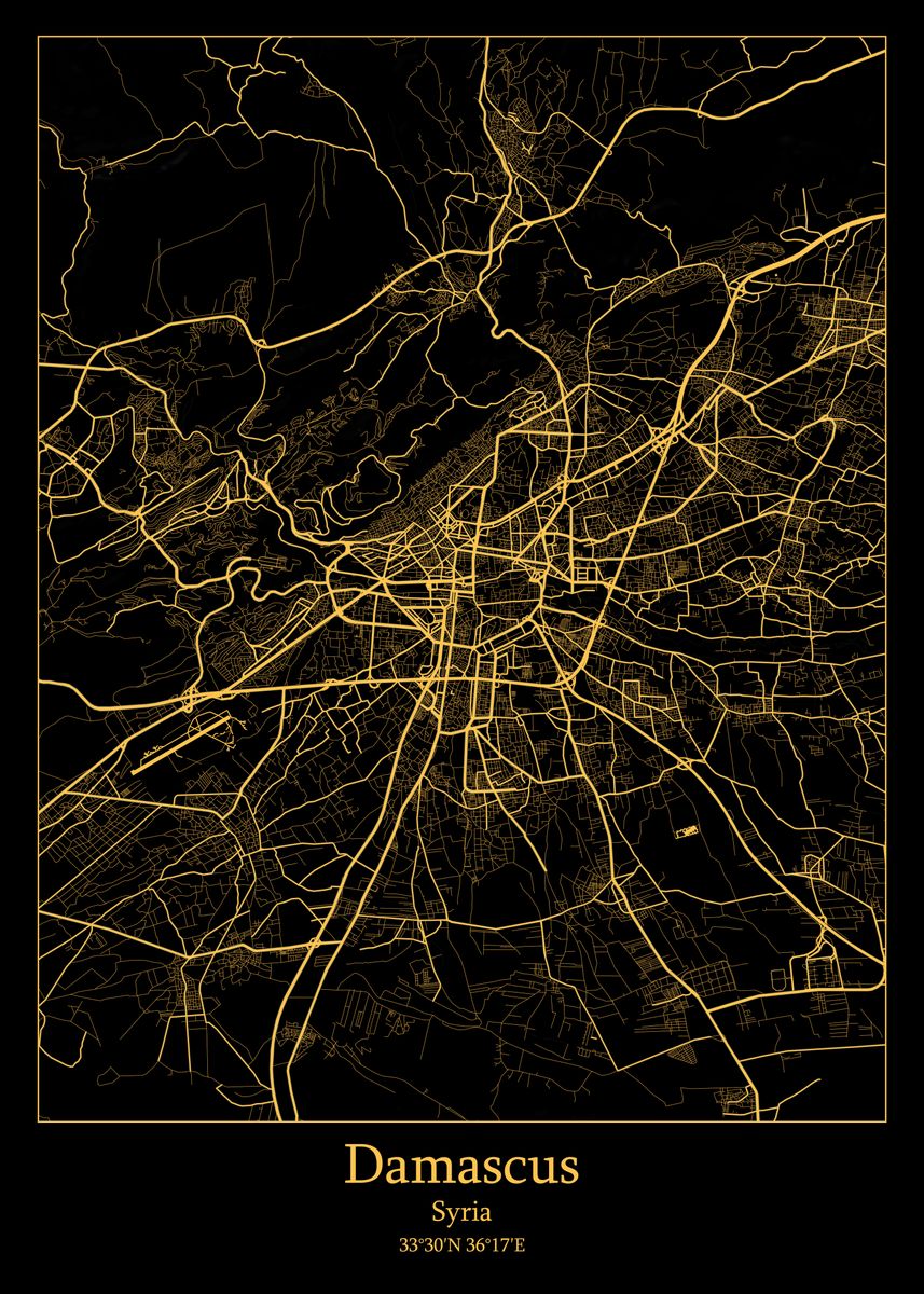 'Damascus Syria' Poster, picture, metal print, paint by Iwoko | Displate