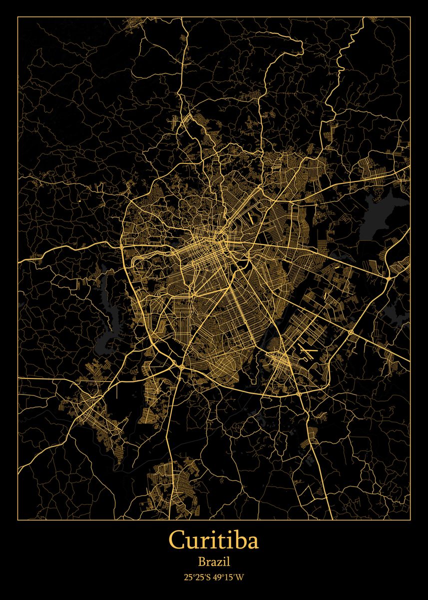 'Curitiba Brazil' Poster by Iwoko | Displate