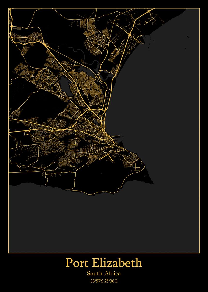 'Port Elizabeth' Poster, picture, metal print, paint by Iwoko | Displate