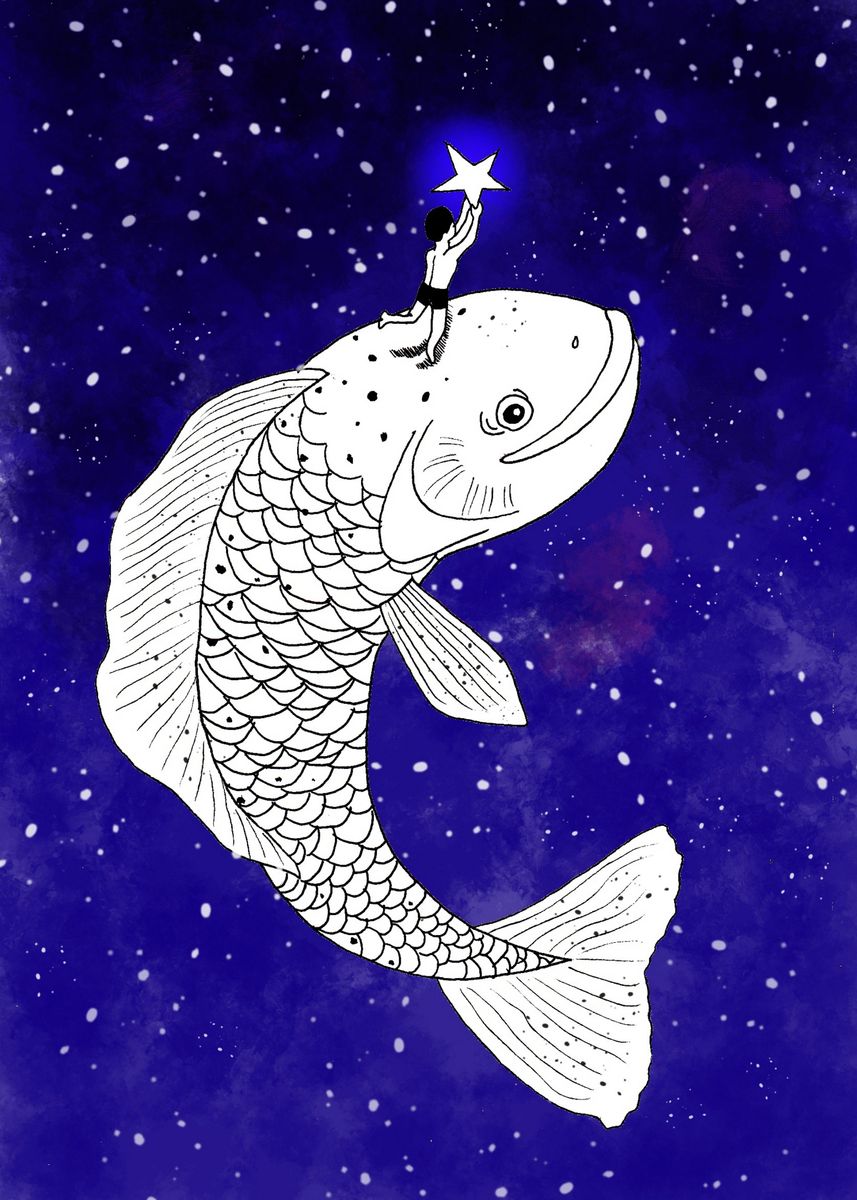 'Galaxy fish' Poster by Marie Duburque | Displate