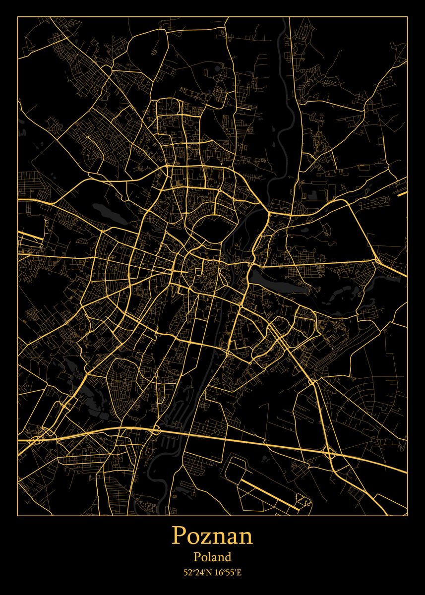 'Poznan Poland' Poster, picture, metal print, paint by Iwoko | Displate