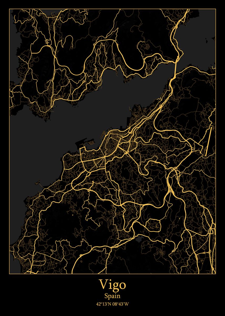 'Vigo Spain' Poster, picture, metal print, paint by Iwoko | Displate