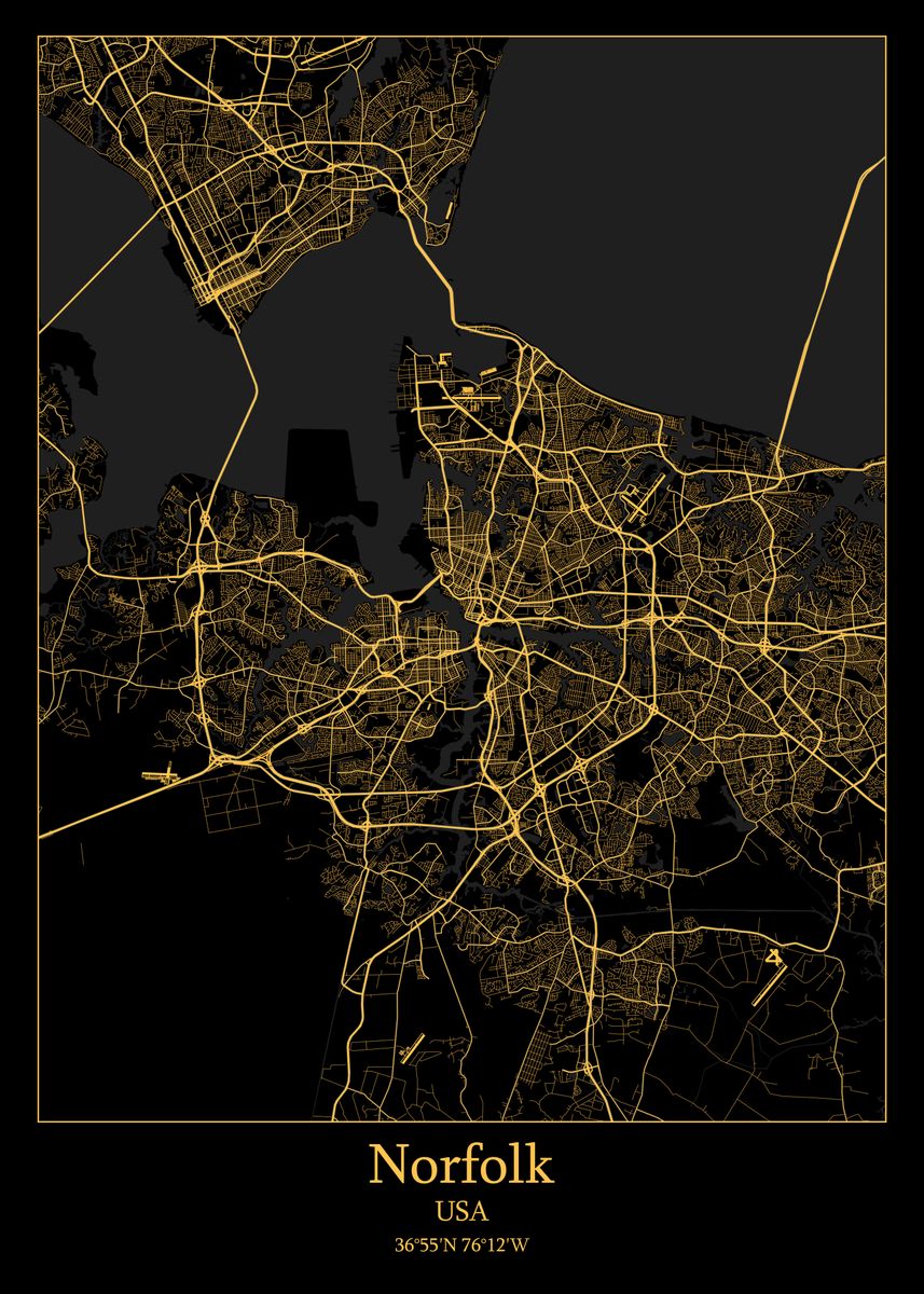 'Norfolk USA' Poster by Iwoko | Displate