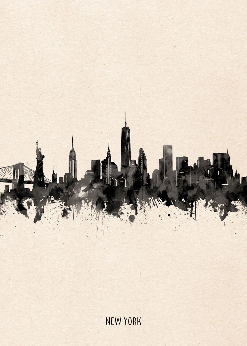 'new york city portrait' Poster, picture, metal print, paint by Bekim ...