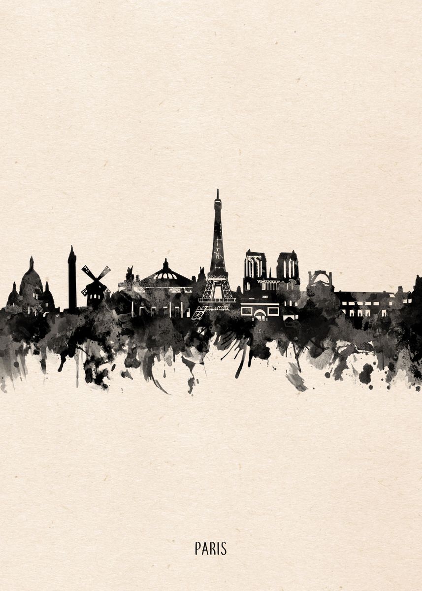 'paris city portrait' Poster by Bekim Art | Displate