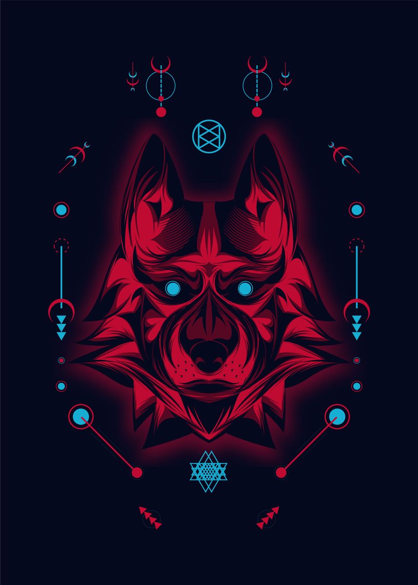 'Wolf Sacred Geometry' Poster by Sugeng Riyanto | Displate