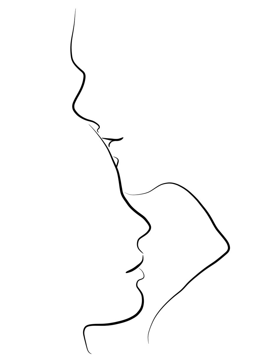 'Couple Line Drawing' Poster, picture, metal print, paint by Melody ...