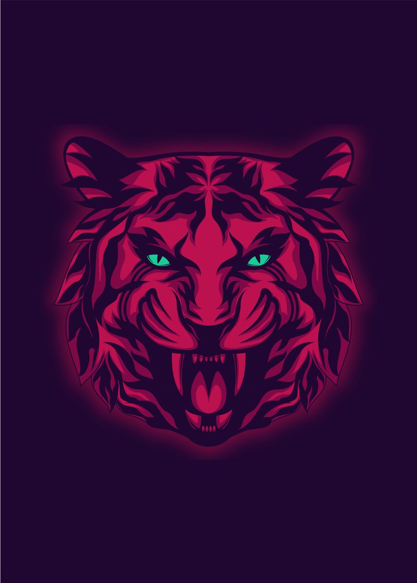 'Tiger Illustration' Poster, picture, metal print, paint by Sugeng ...