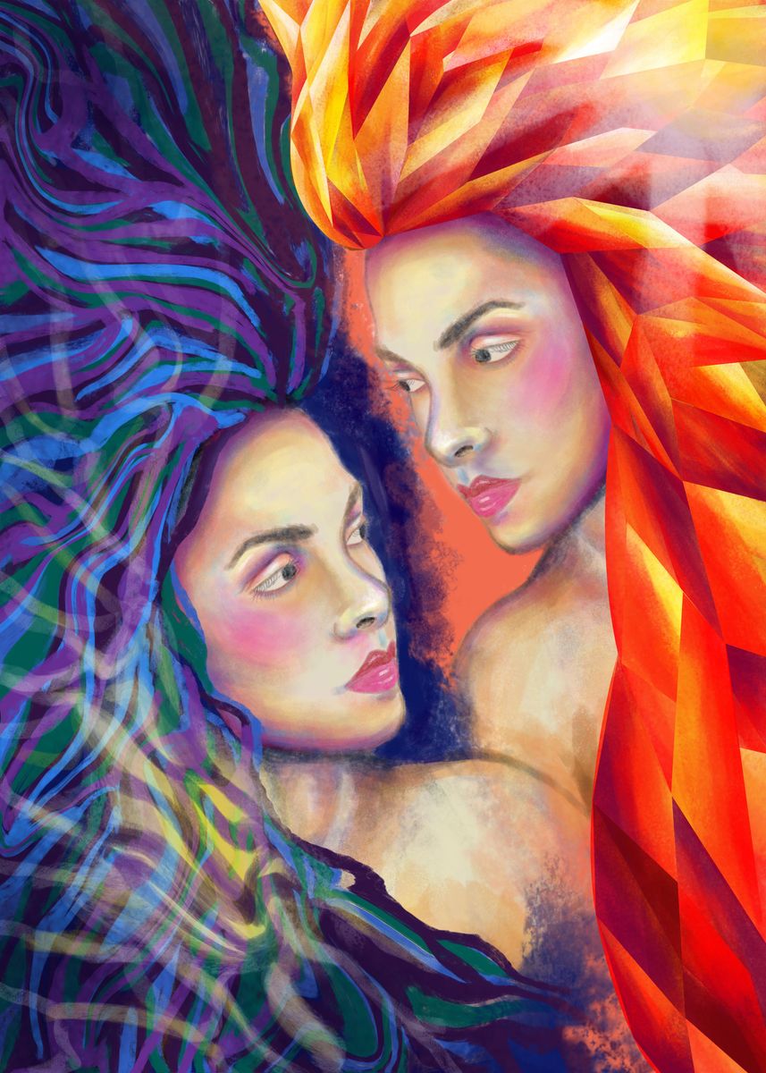 'Duality' Poster, picture, metal print, paint by Shanna Melissa | Displate