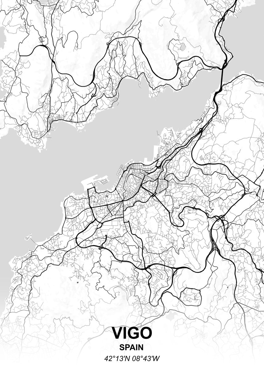 'Vigo Spain' Poster, picture, metal print, paint by Iwoko | Displate