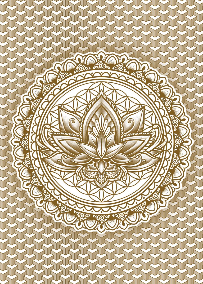 'Lotus Mandala 004' Poster, picture, metal print, paint by Angoes25 ...