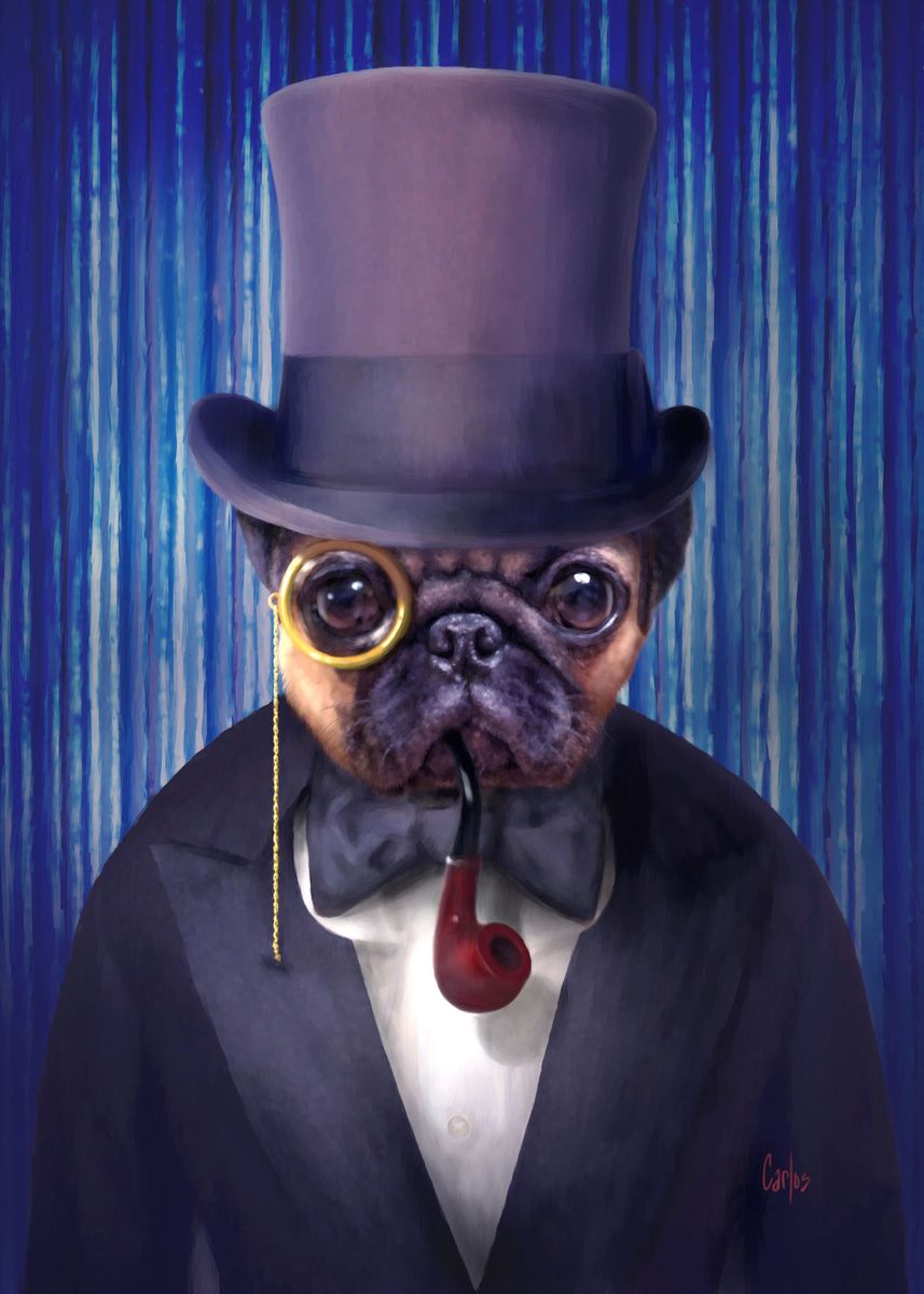 'Sir Pug' Poster by Tom Carlos | Displate