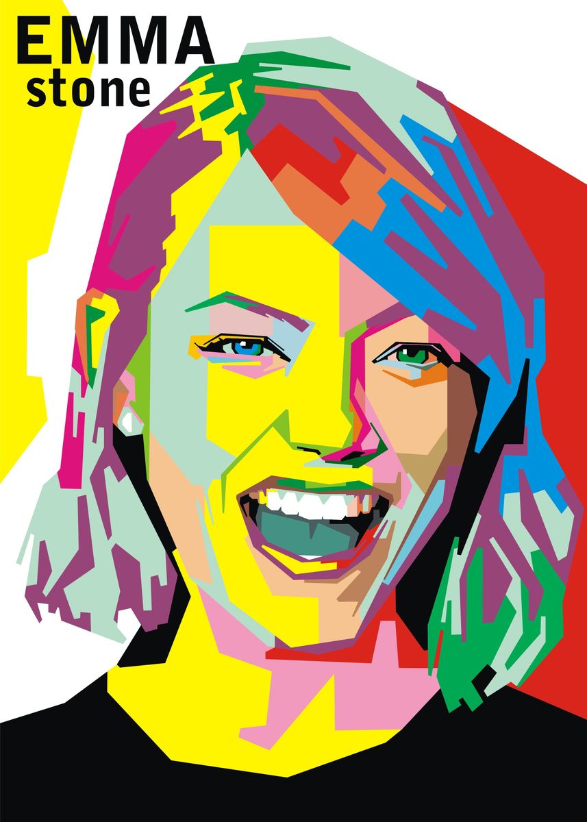 'emma stone' Poster, picture, metal print, paint by Rifai Setyo | Displate