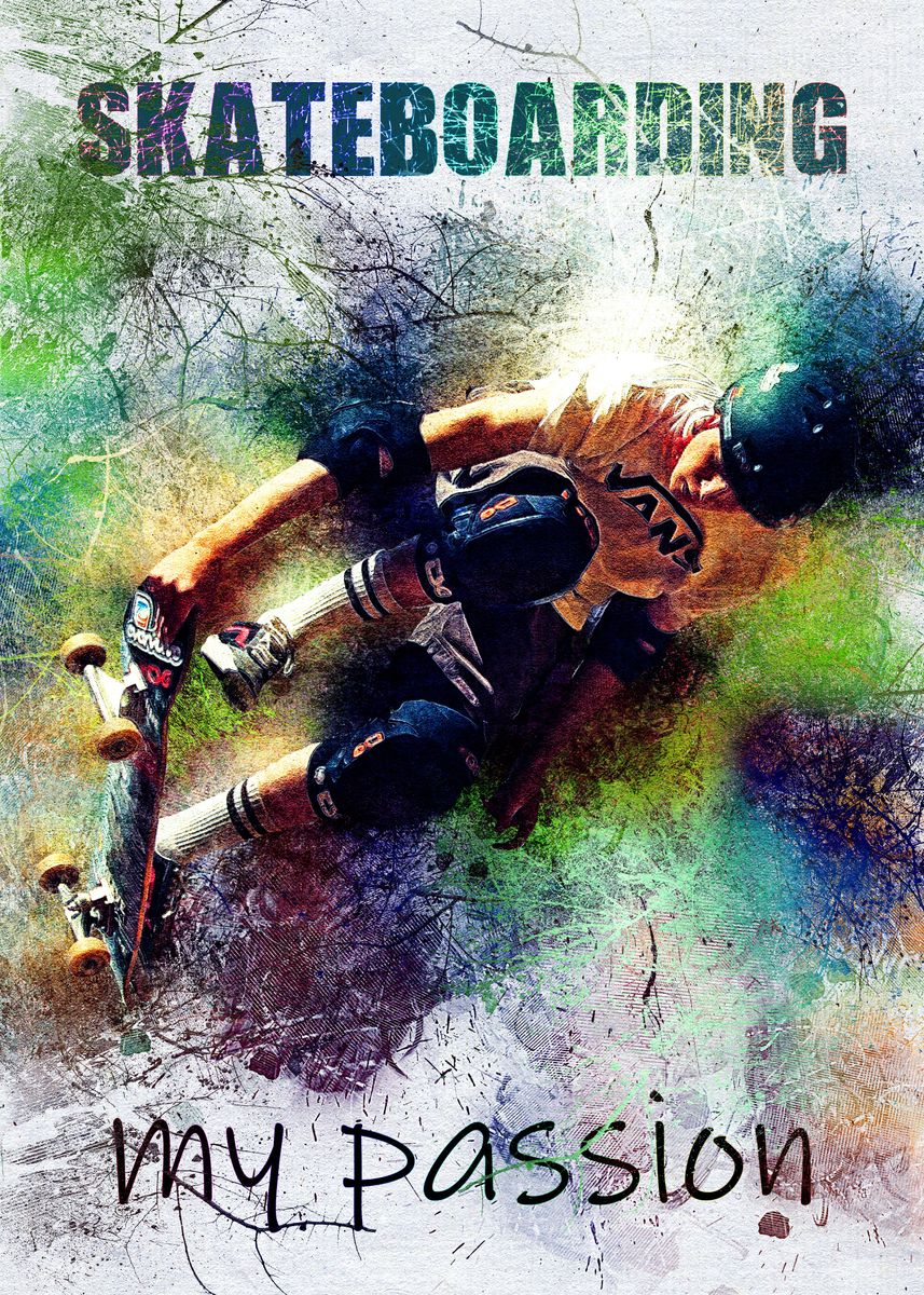 'Skateboarding' Poster by Printed Artings | Displate