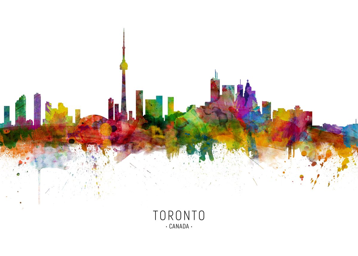 'Toronto Canada Skyline' Poster by Michael Tompsett | Displate