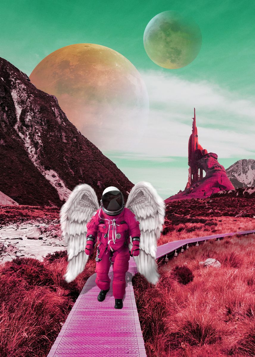 'Space angel' Poster, picture, metal print, paint by chathuka jayashan ...