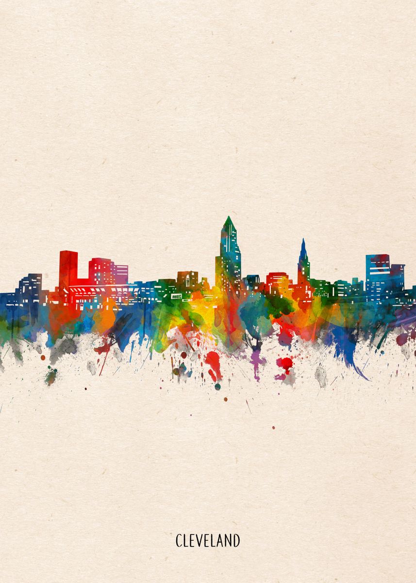'cleveland watercolor' Poster, picture, metal print, paint by Bekim Art ...