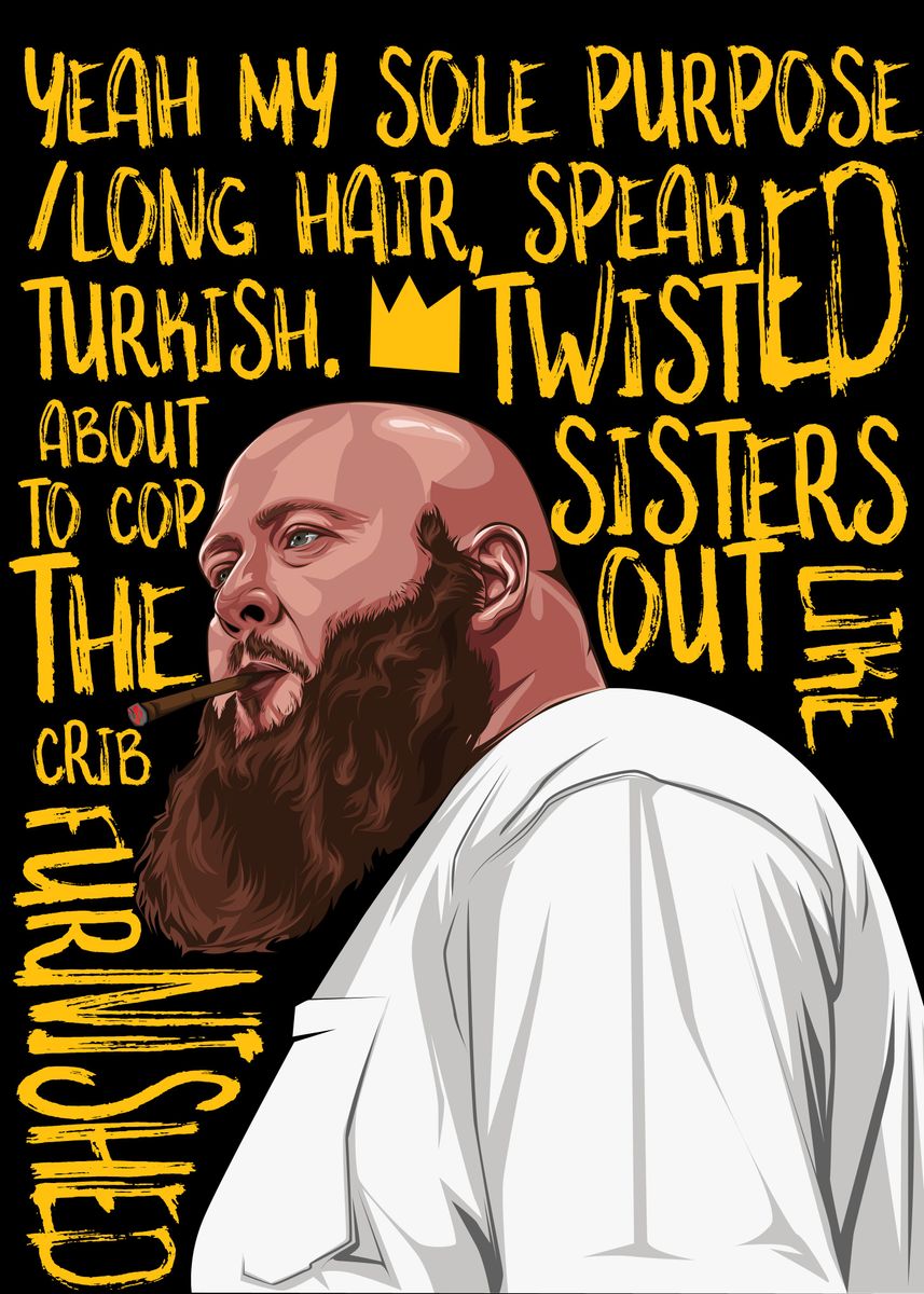 'Action Bronson' Poster, picture, metal print, paint by Zie Basilio ...