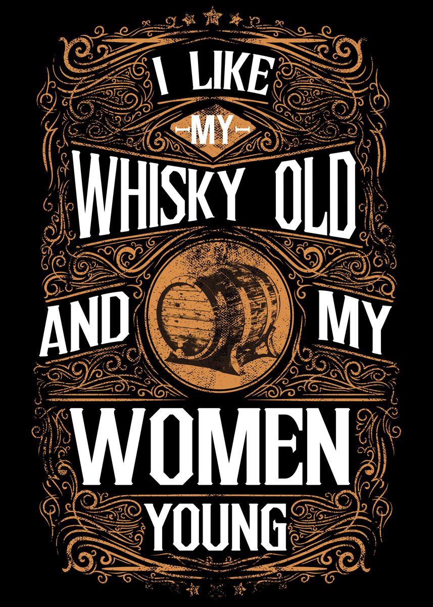 'Whisky' Poster, picture, metal print, paint by Chris Simmons | Displate