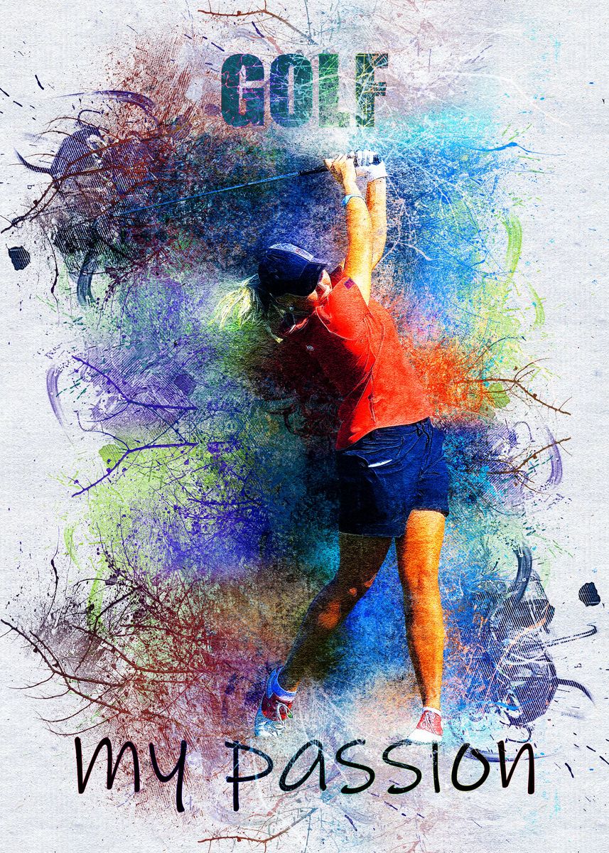 'Golf' Poster, picture, metal print, paint by Printed Artings | Displate