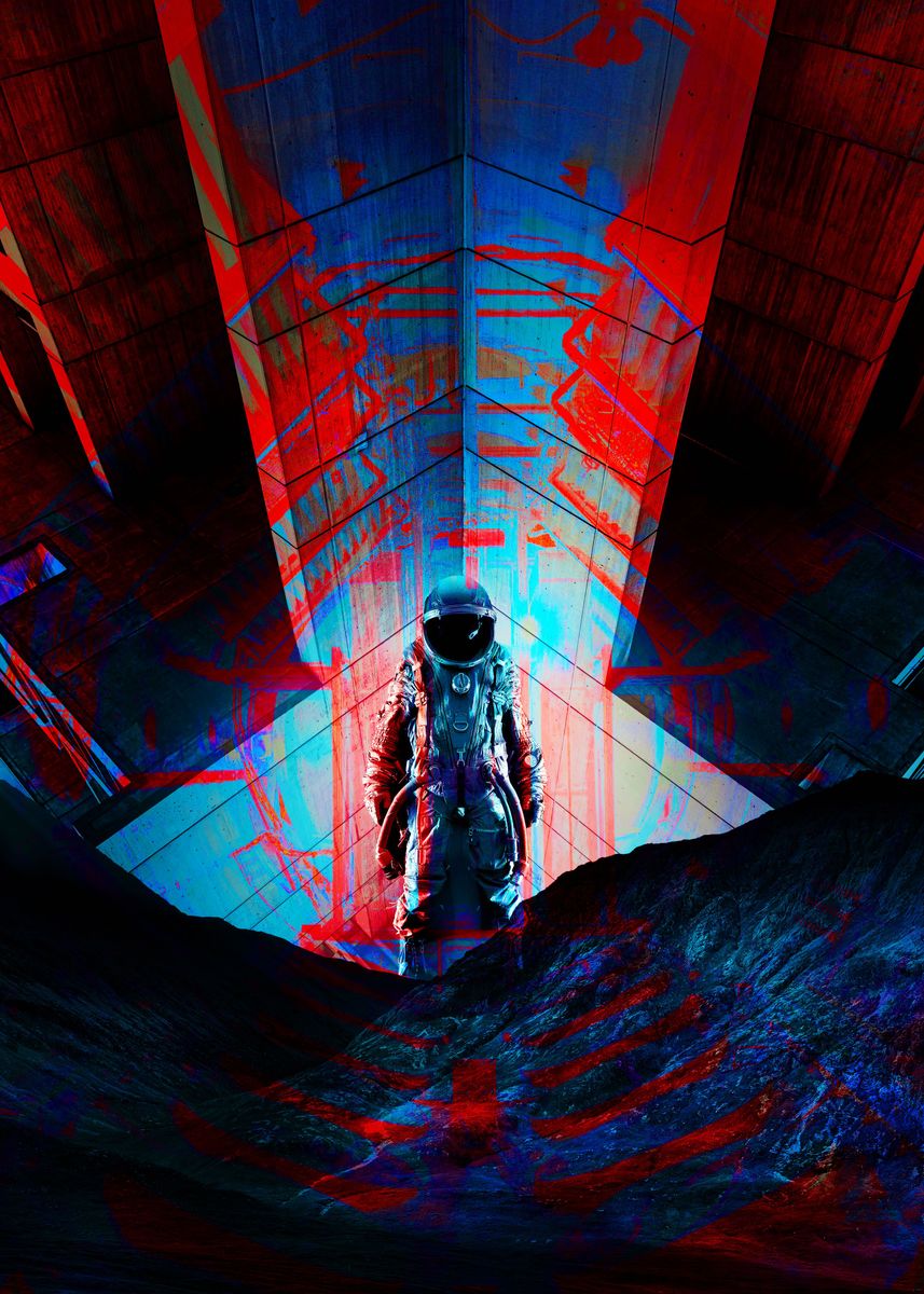 'Spaceman' Poster, picture, metal print, paint by Stoian Hitrov | Displate