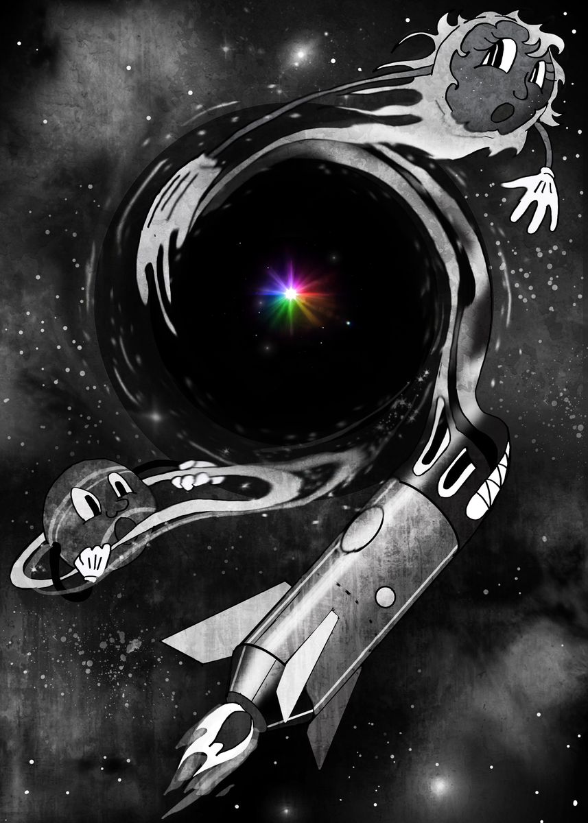 'INTERSTELLAR time vortex' Poster, picture, metal print, paint by Aleksandra Sadowska | Displate