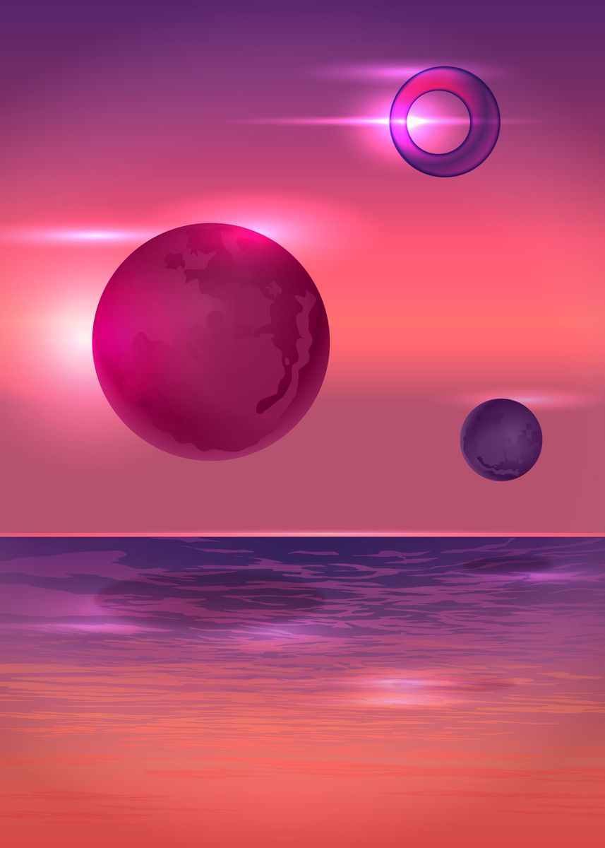 'Cosmic show' Poster, picture, metal print, paint by Maria Kar | Displate