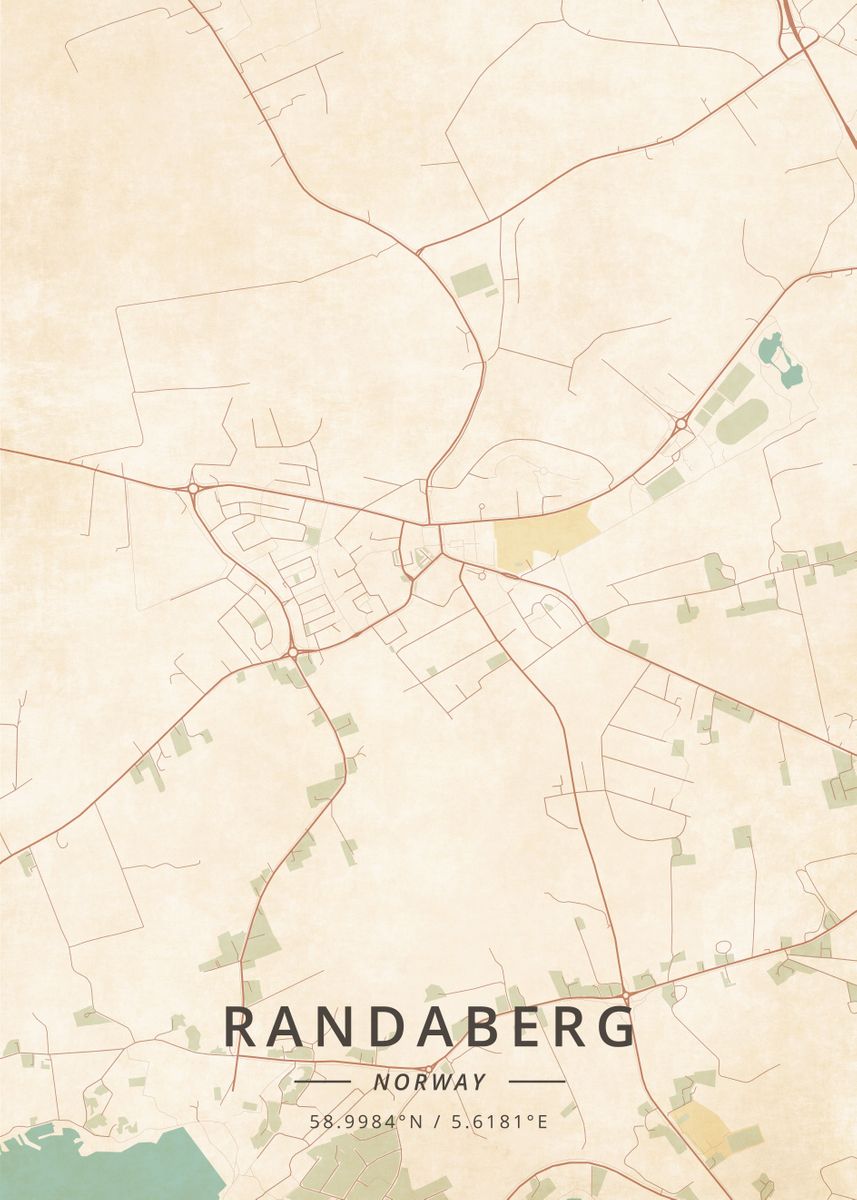 'Randaberg Norway' Poster by Designer Map Art | Displate
