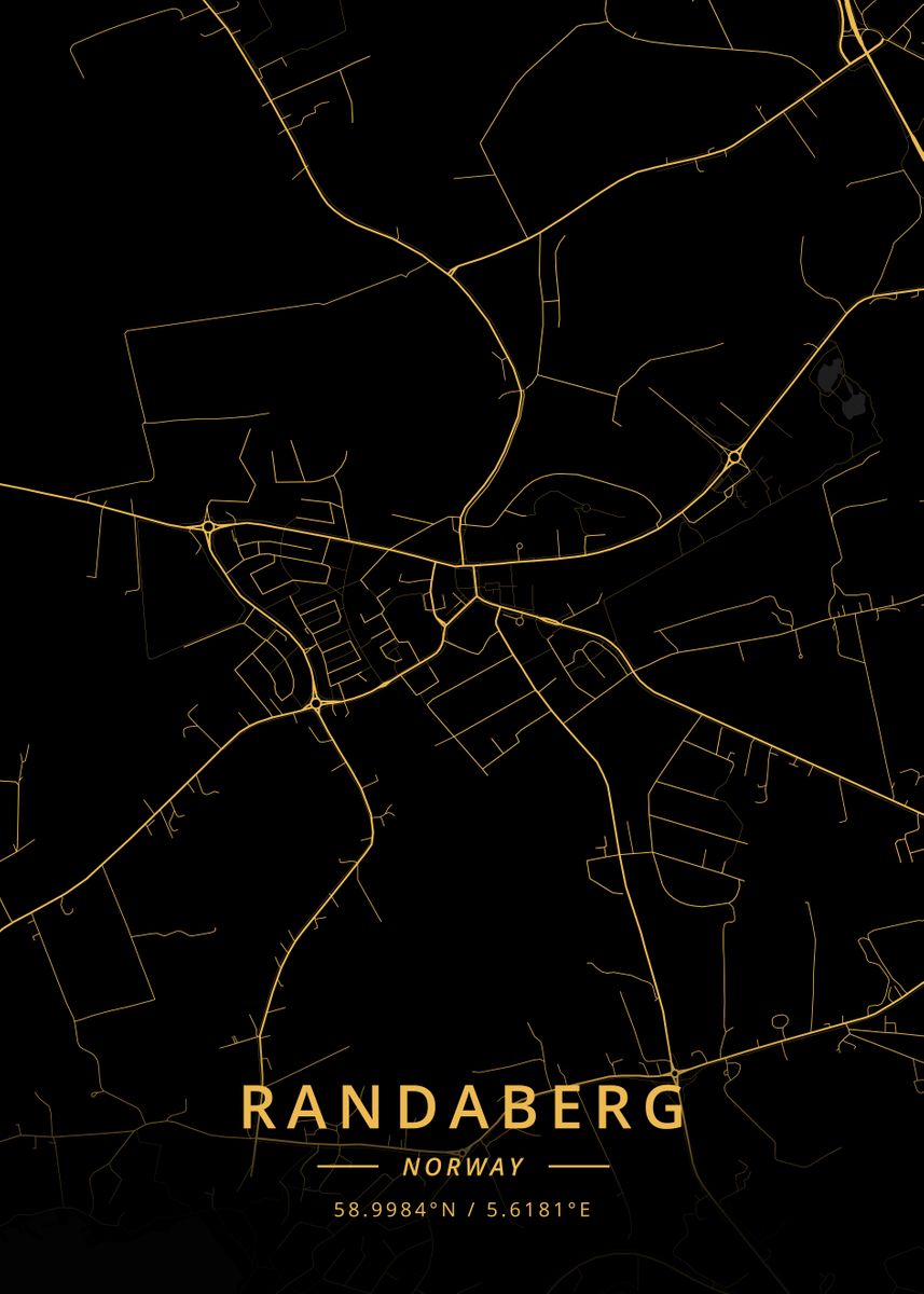 'Randaberg Norway' Poster, picture, metal print, paint by Designer Map ...