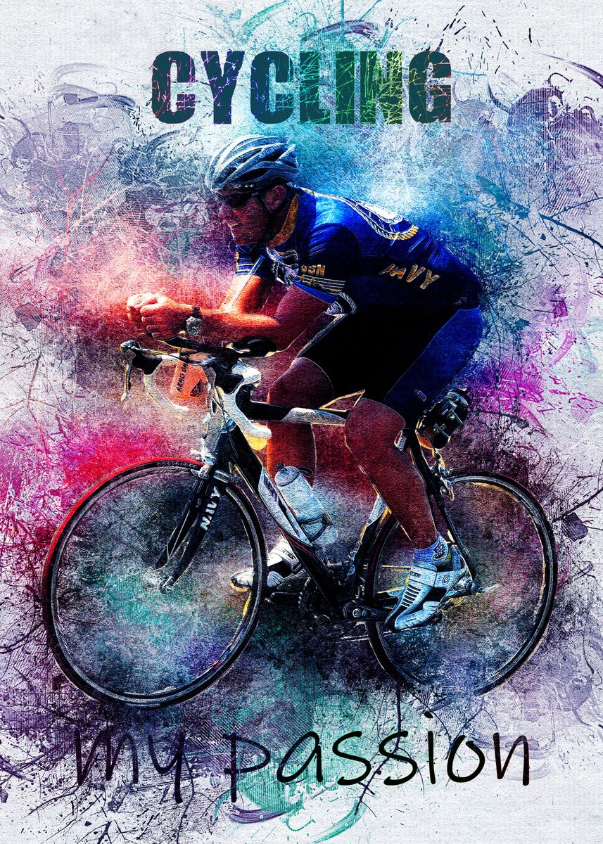 'Cycling' Poster by Printed Artings | Displate
