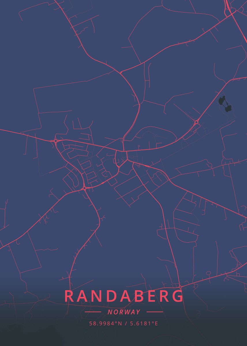 'Randaberg Norway' Poster, picture, metal print, paint by Designer Map ...