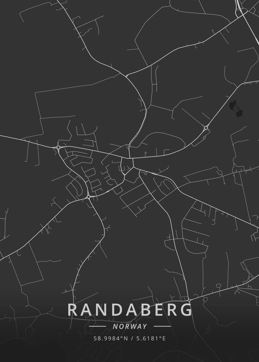 'Randaberg Norway' Poster, picture, metal print, paint by Designer Map ...