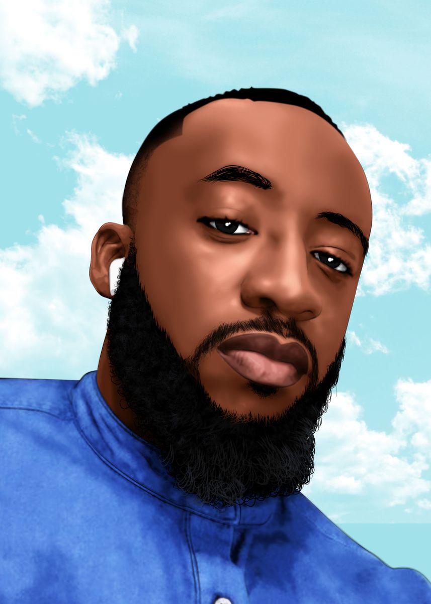 'hairy face man ' Poster by Michael Owusu | Displate