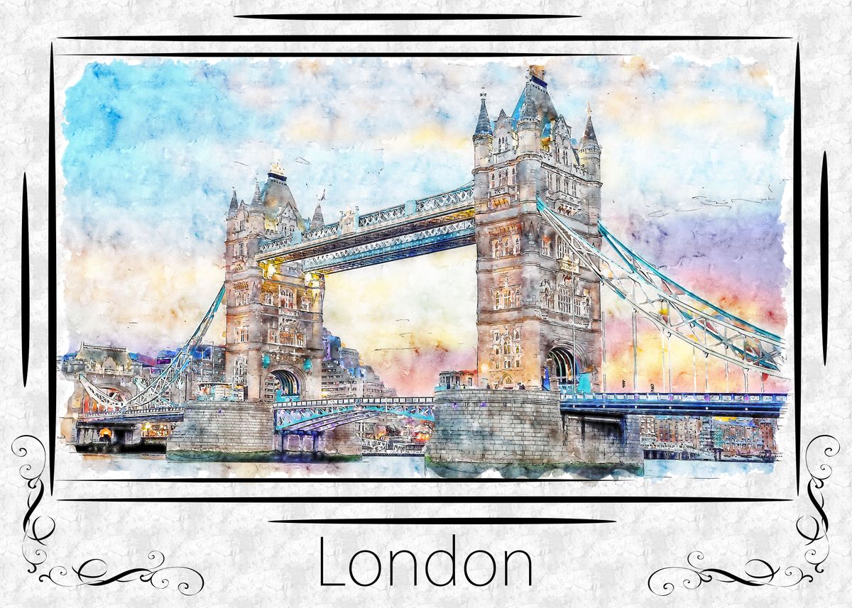 'London Tower Bridge' Poster by VM Designs | Displate