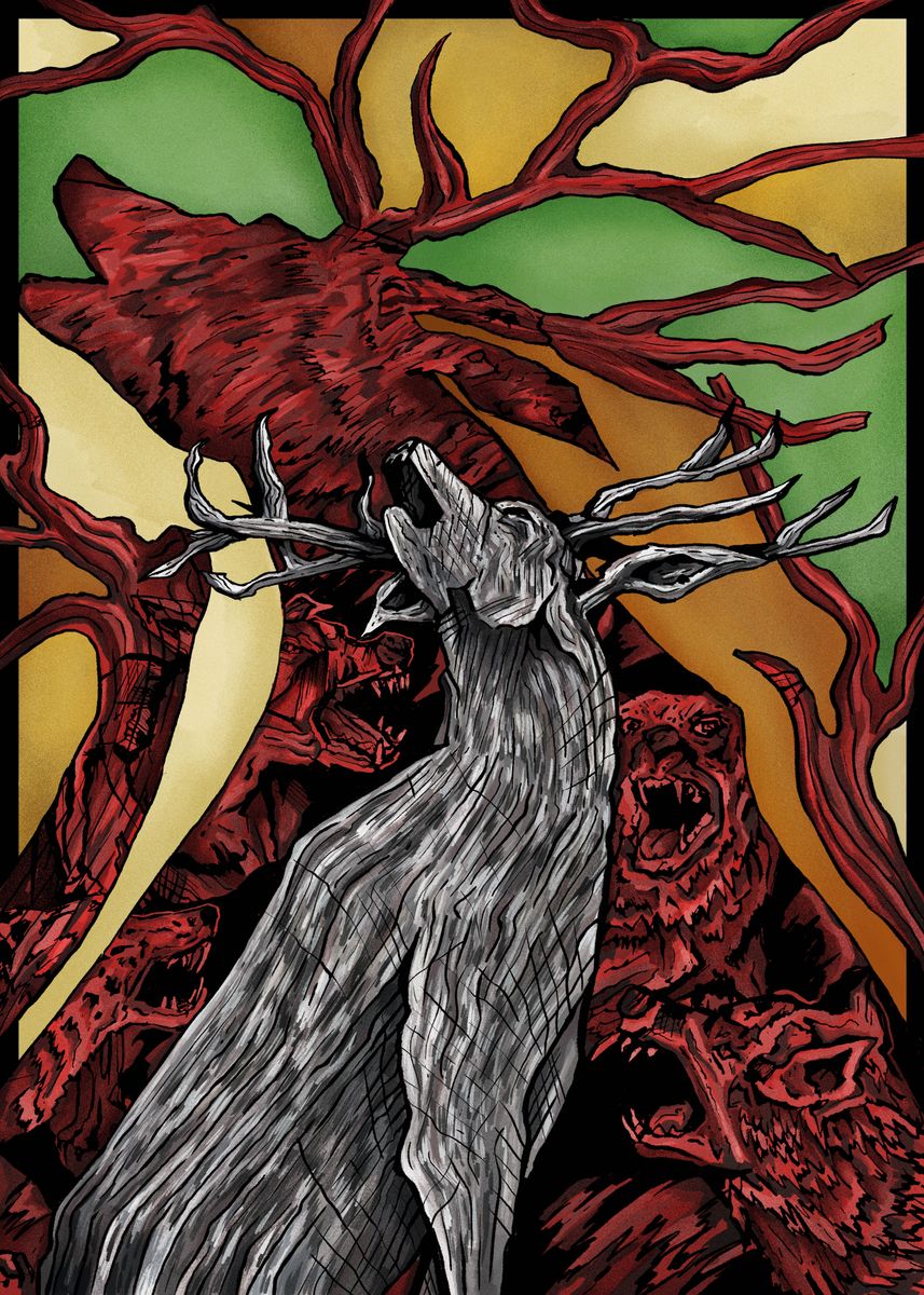 'Deer end' Poster, picture, metal print, paint by | Displate