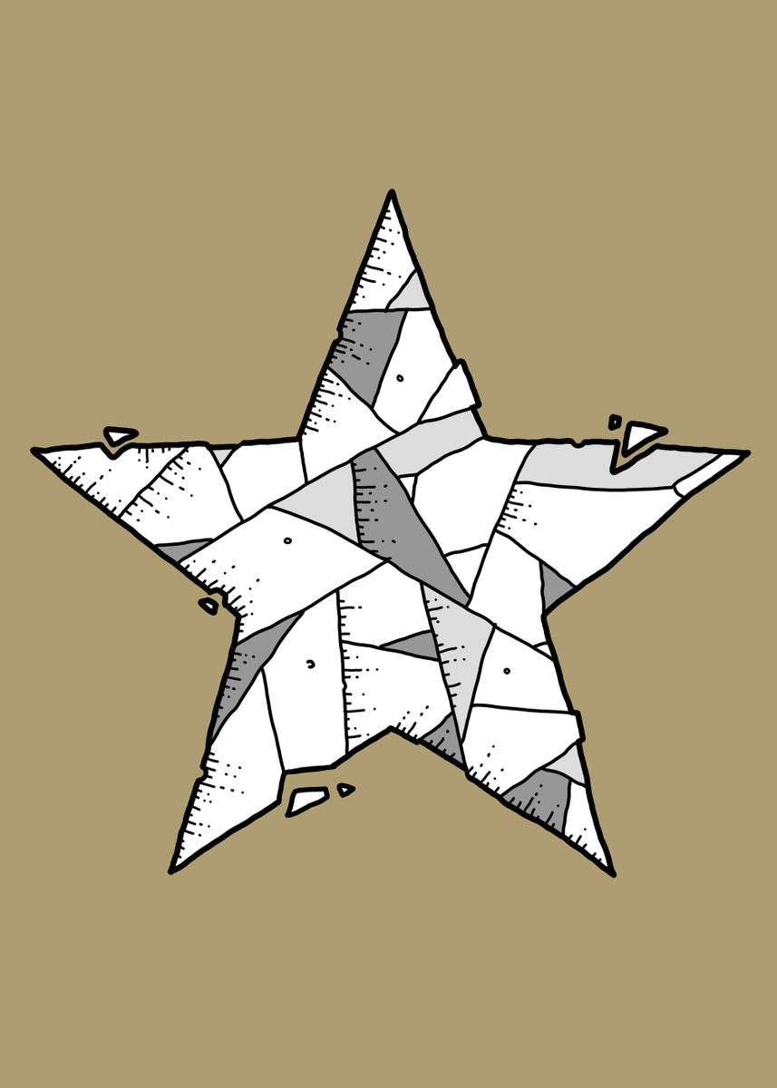 'Cracked Star Revolution' Poster, picture, metal print, paint by Boris ...