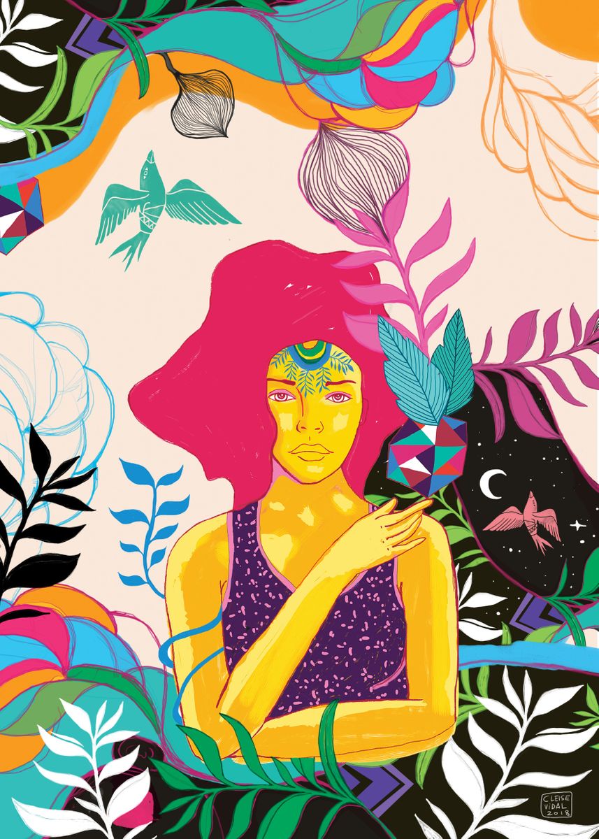 'Musas' Poster, picture, metal print, paint by Cleise Vidal | Displate