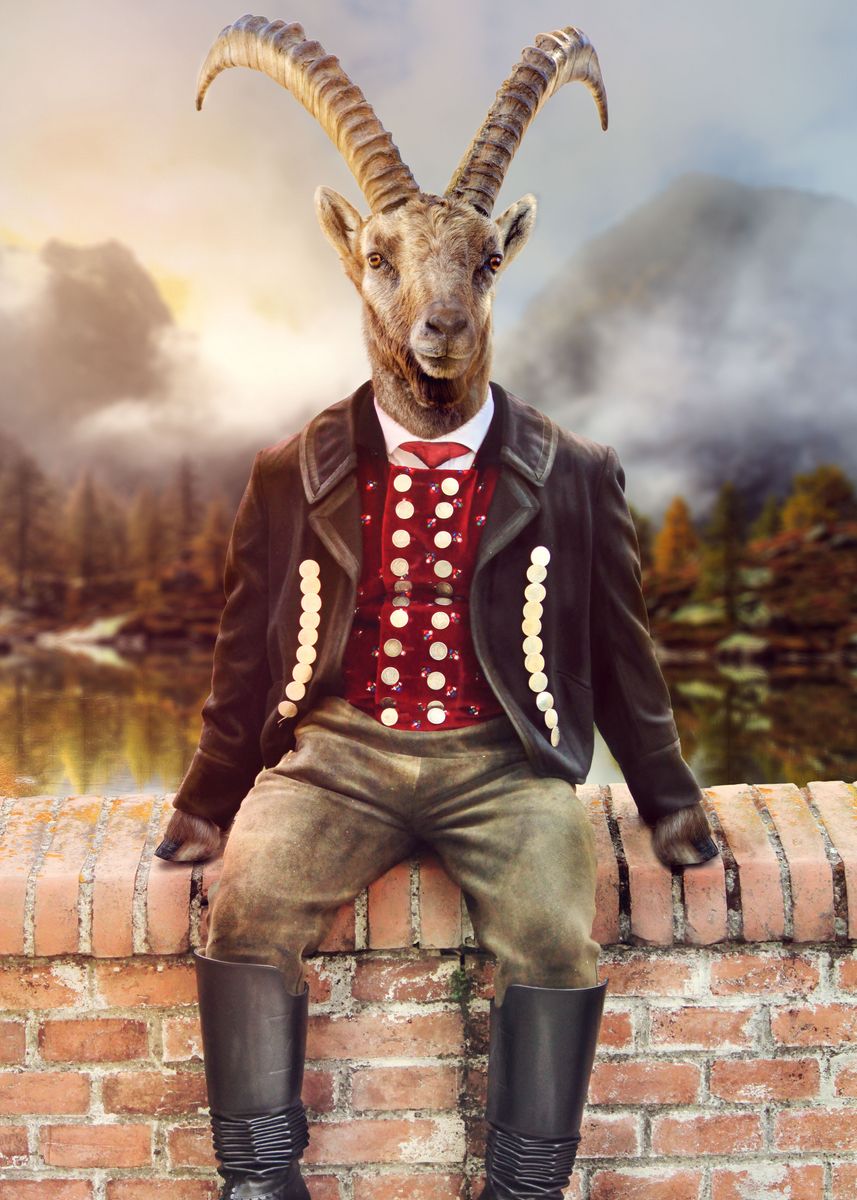 'Goat' Poster, picture, metal print, paint by Stoil Vatev | Displate