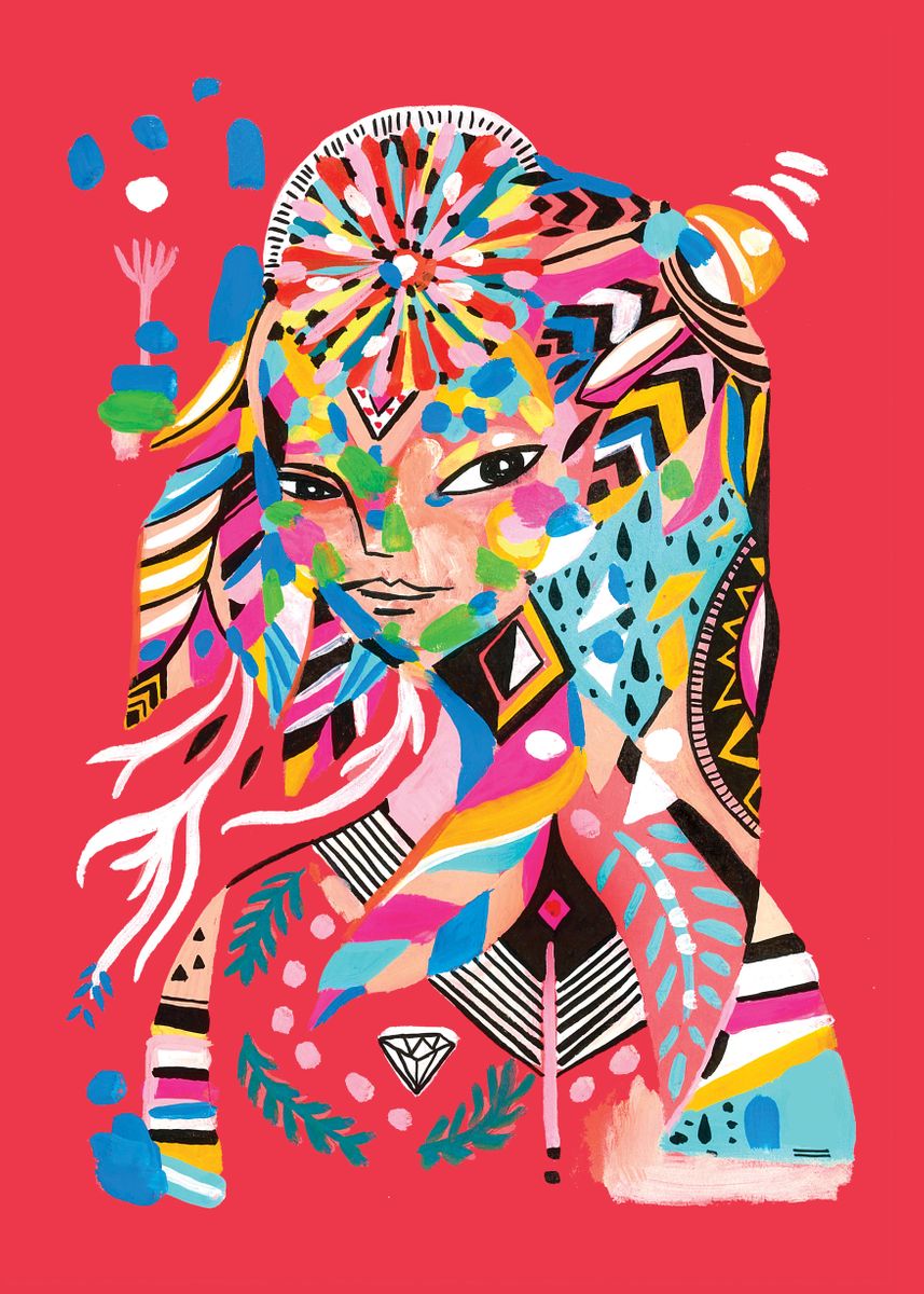 'Joy' Poster, picture, metal print, paint by Cleise Vidal | Displate